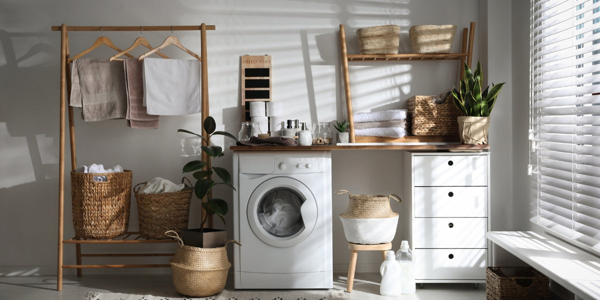 6 Awesome Ways to Organize Your Stacked Laundry Room with Pipe Furnitu ...