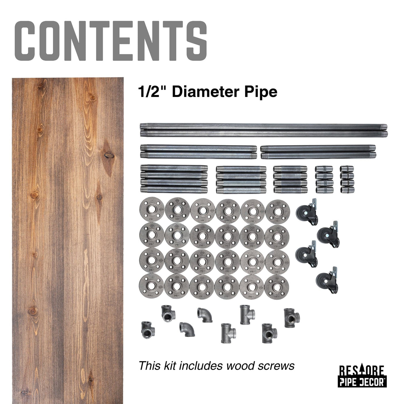 Three-tier Wood Shelf Industrial Bar Cart with Locking Wheels, Trail B ...