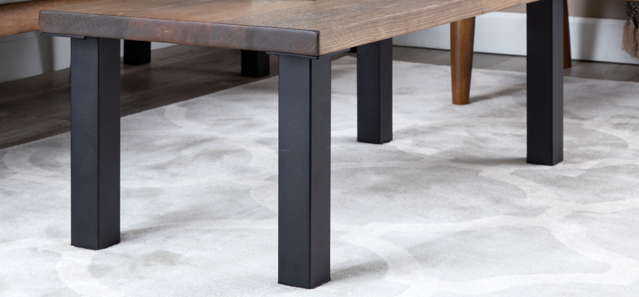 1 in. x 12 in. Square Flange Pipe Table Legs - 4 Pack — PIPE DECOR