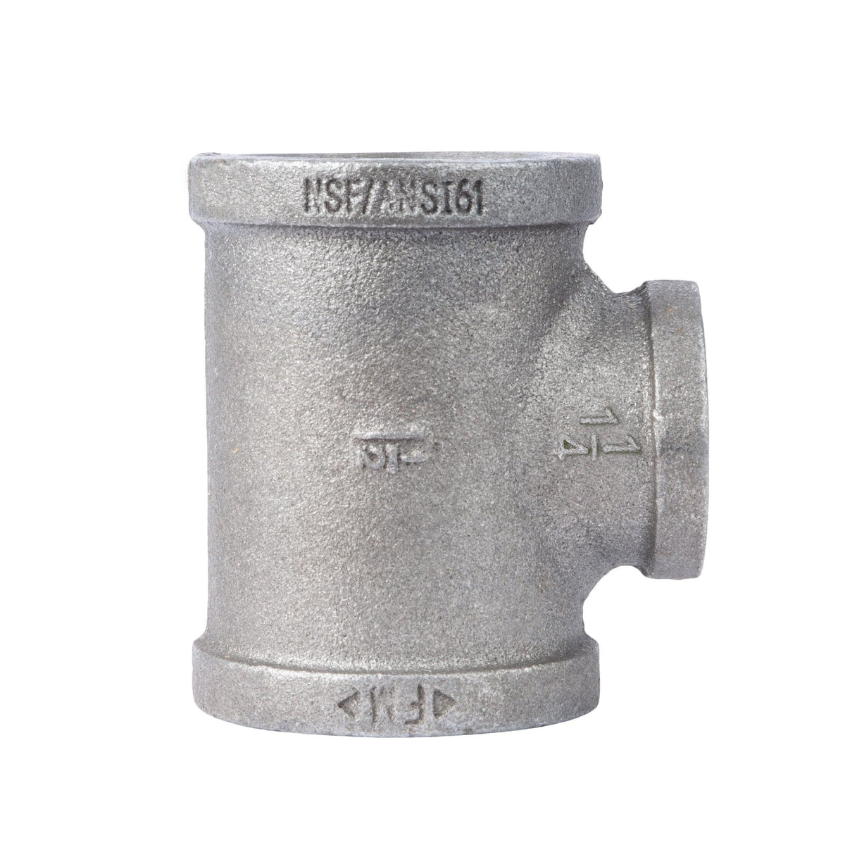 1 1/2 in. x 1 1/2 in. x 1 1/4 in. Black Reducing Tee — PIPE DECOR