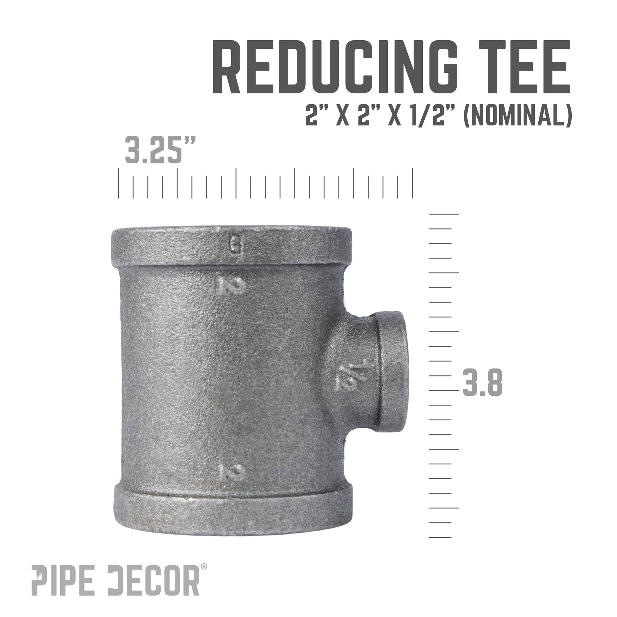 Home 2 in. x 2 in. x 1 1/2 in. Black Reducing Tee