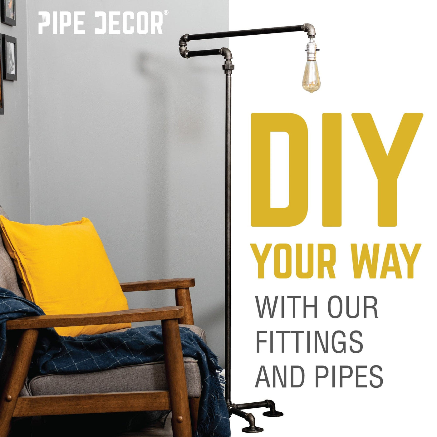 1 1/4 in. Black Union — PIPE DECOR