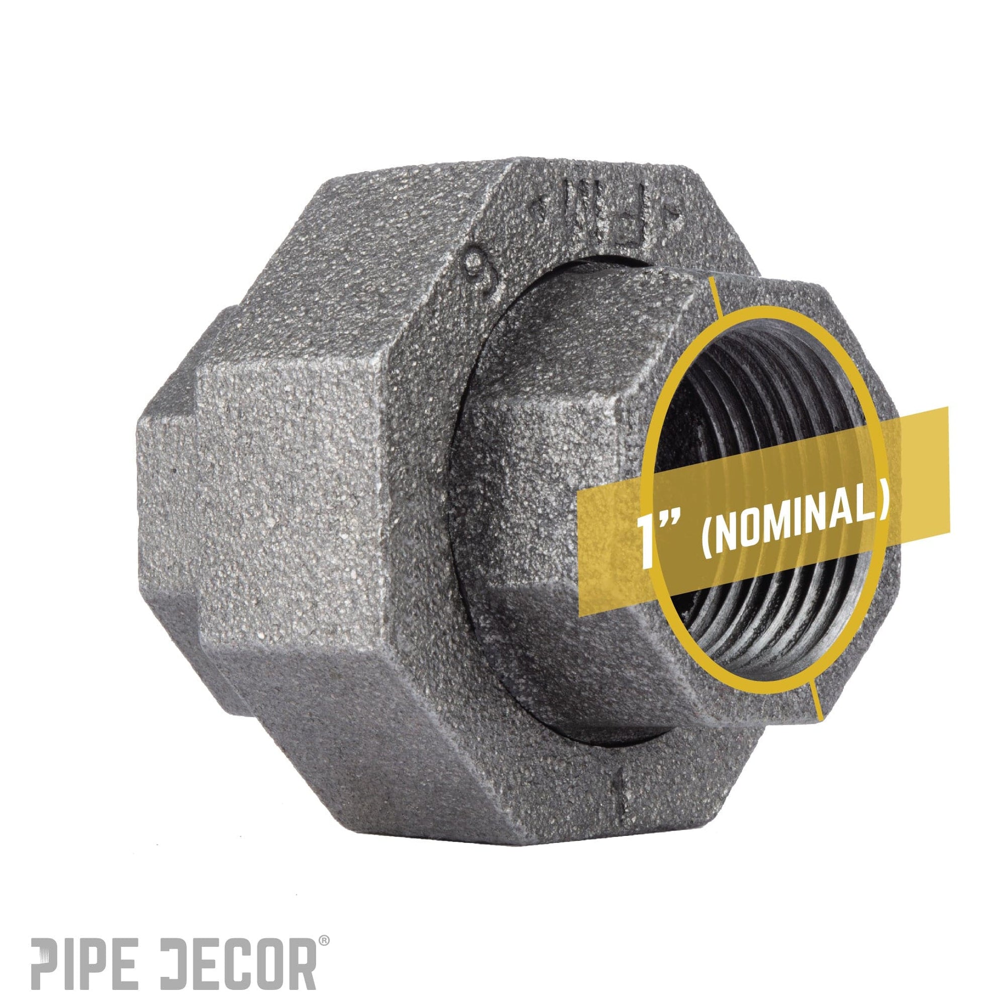 1 in. Black Union — PIPE DECOR