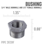 3/4 in. X 1/2 in. Bushing Cast Iron industrial fittings — PIPE DECOR
