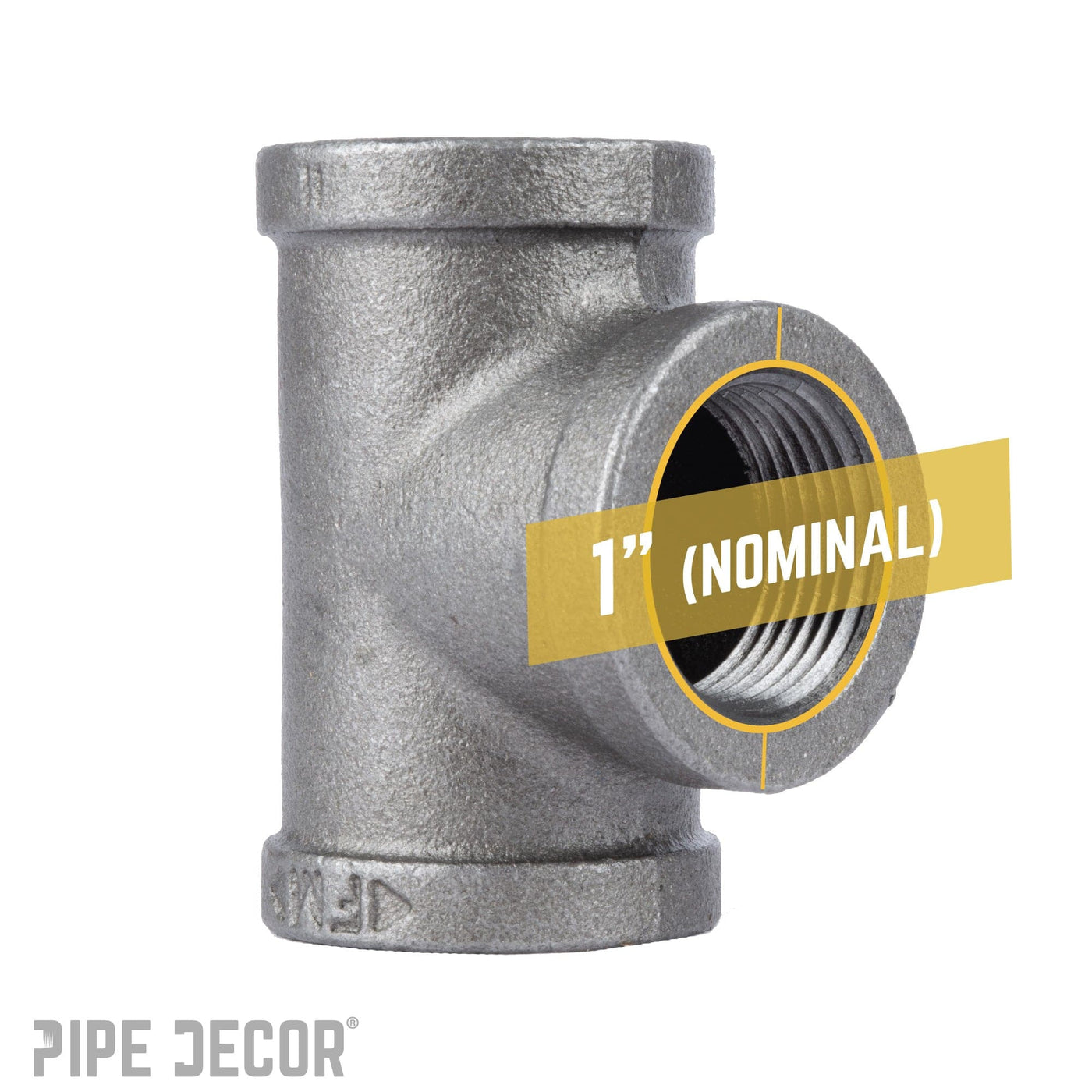1 in. Black Tee — PIPE DECOR