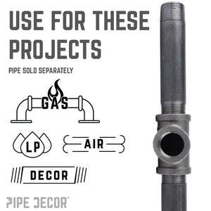 1 in. Black Tee — PIPE DECOR