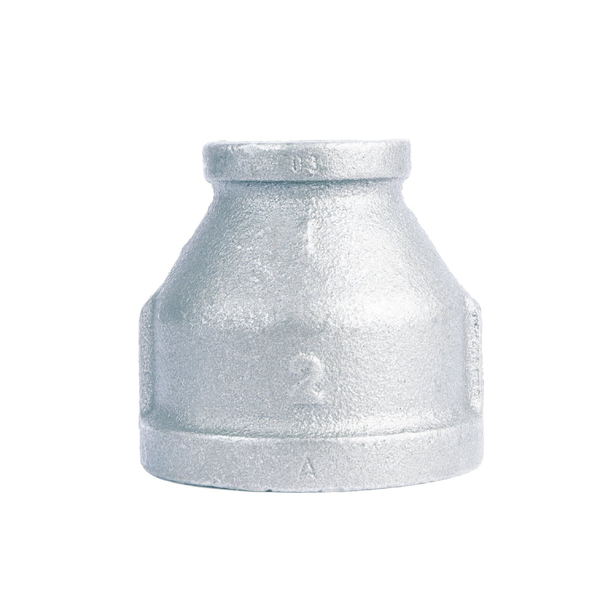 2 in. x 1 in. Galvanized Iron Reducing Coupling — PIPE DECOR