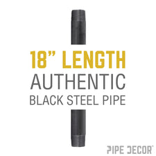 1 in. x 18 in. Black Pipe — PIPE DECOR