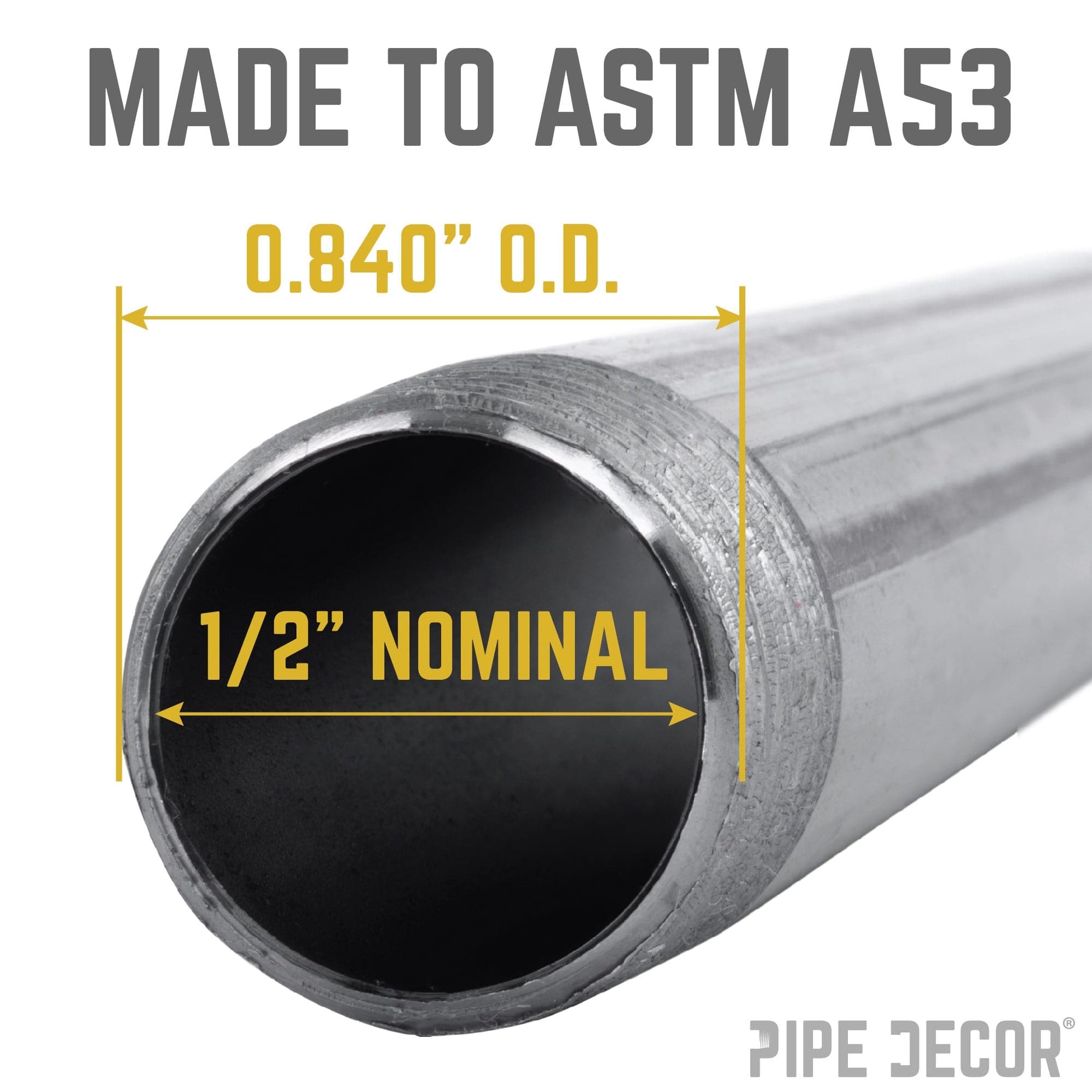 1/2 in. x 30 in. Black Pipe — PIPE DECOR