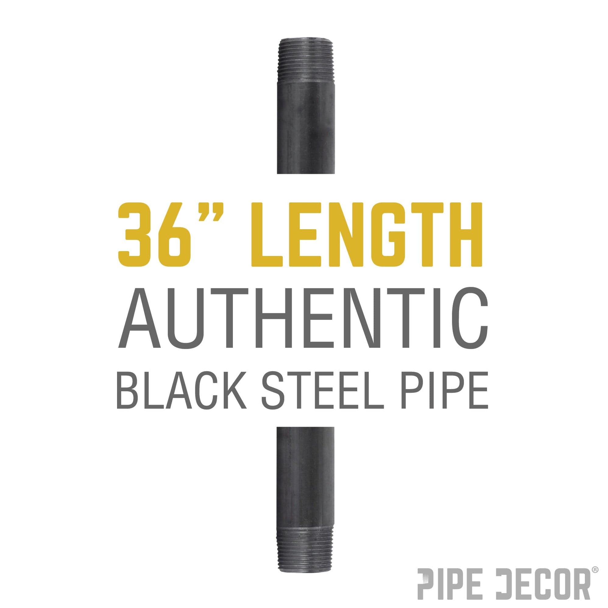1/2 in. x 36 in. Black Pipe — PIPE DECOR