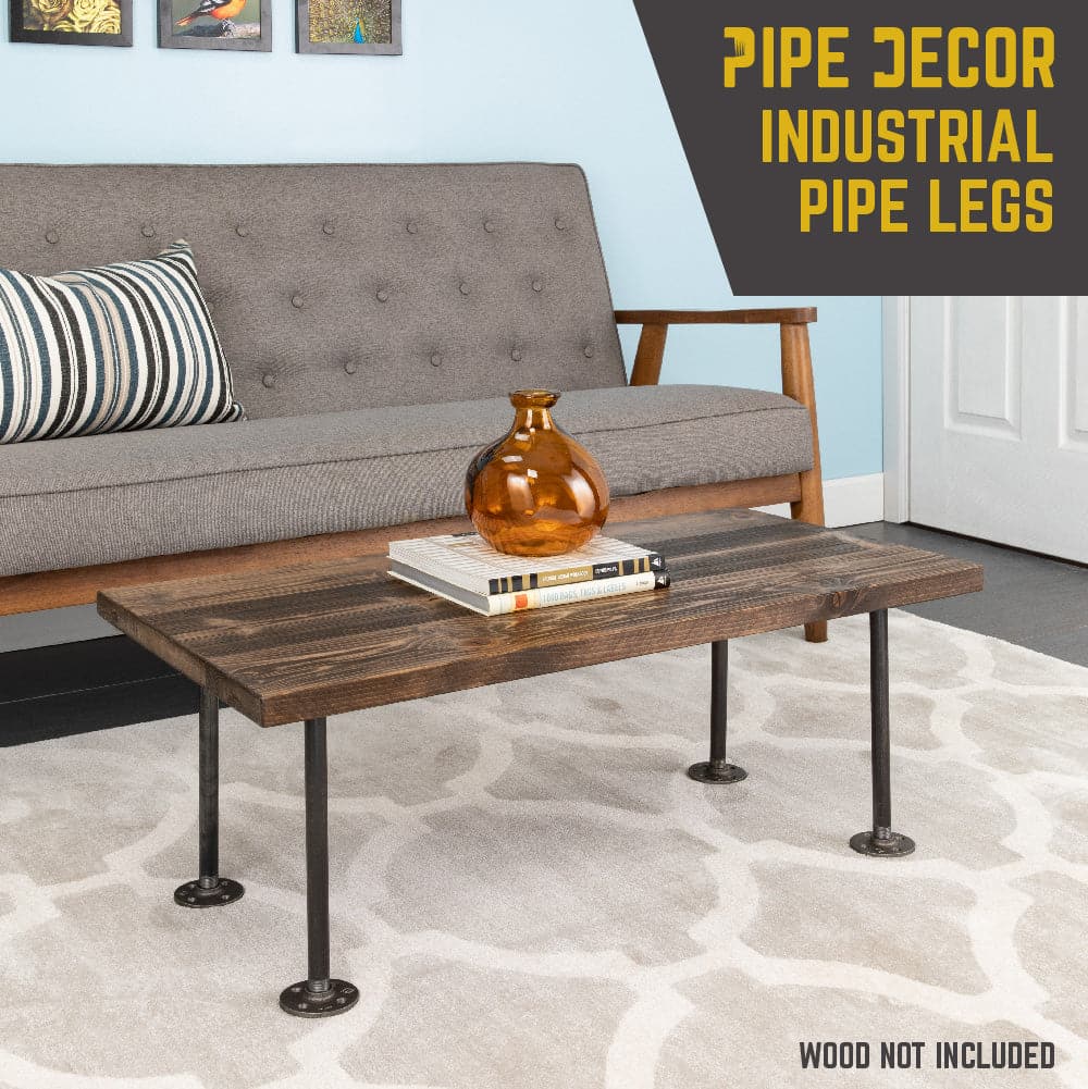 1/2 in. x 12 in. Round Flange Pipe Table Legs - 4 Pack — PIPE DECOR