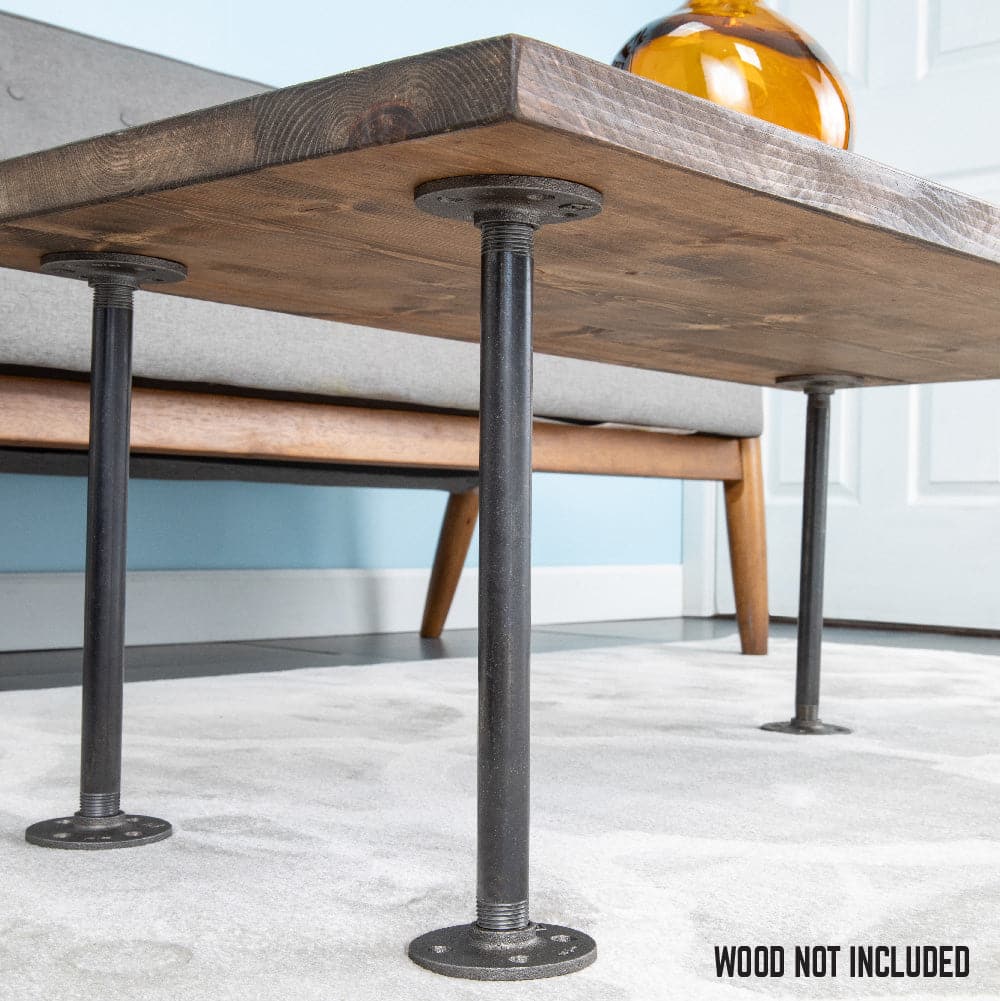 1/2 in. x 12 in. Round Flange Pipe Table Legs - 4 Pack — PIPE DECOR