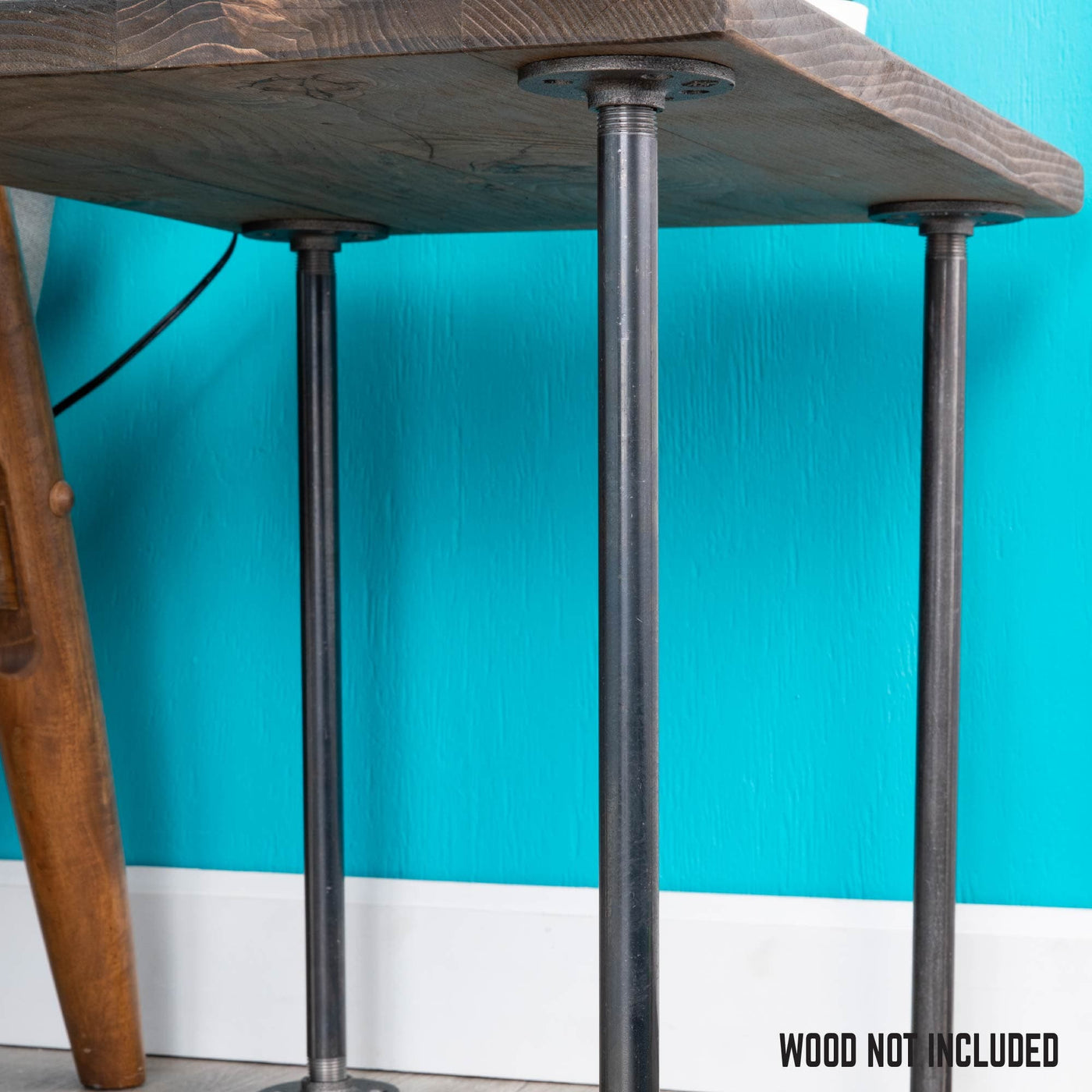 1/2 in. x 18 in. Round Flange Pipe Table Legs - 4 Pack — PIPE DECOR