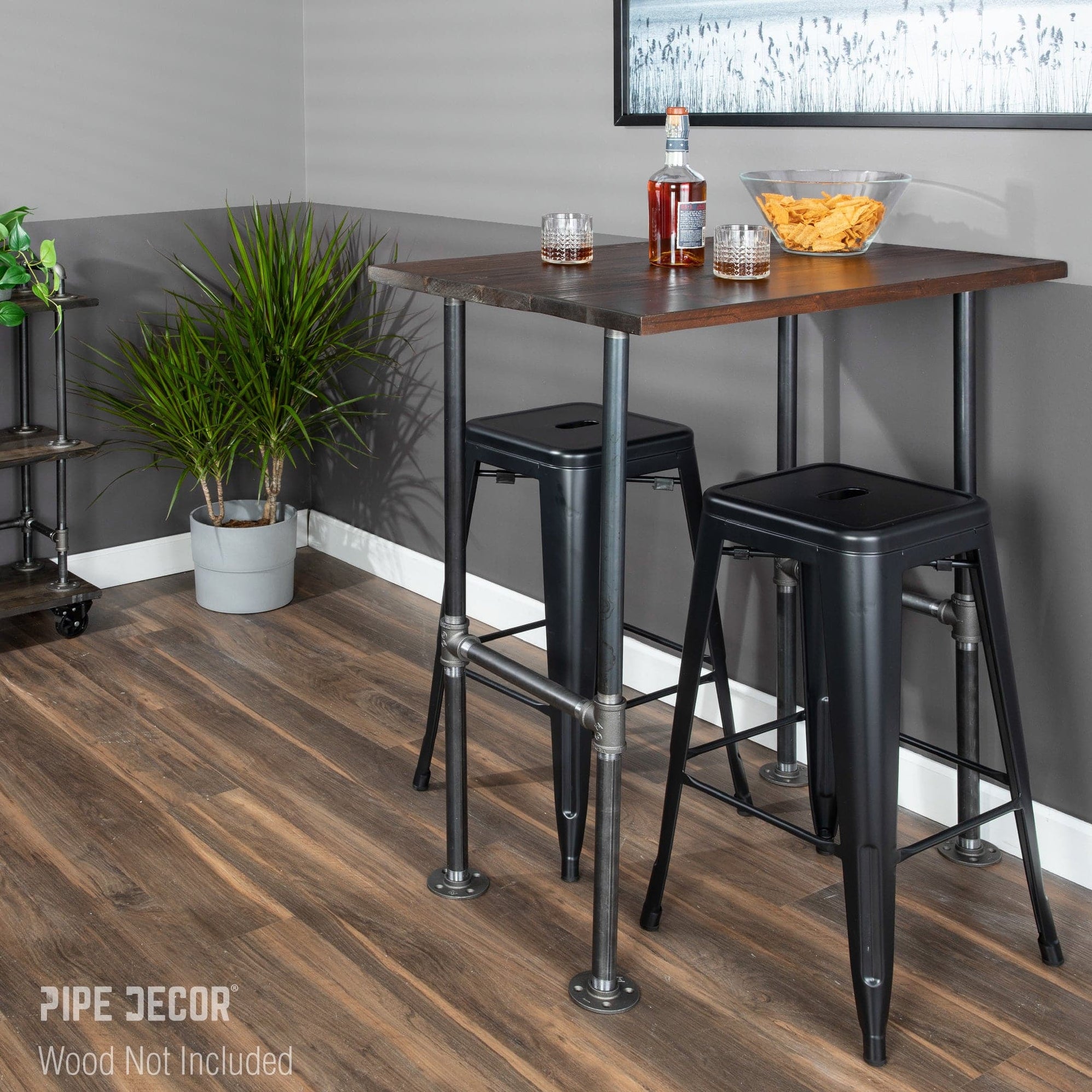 H-Leg Bar Height Pipe Table Legs (Set of 2) — PIPE DECOR