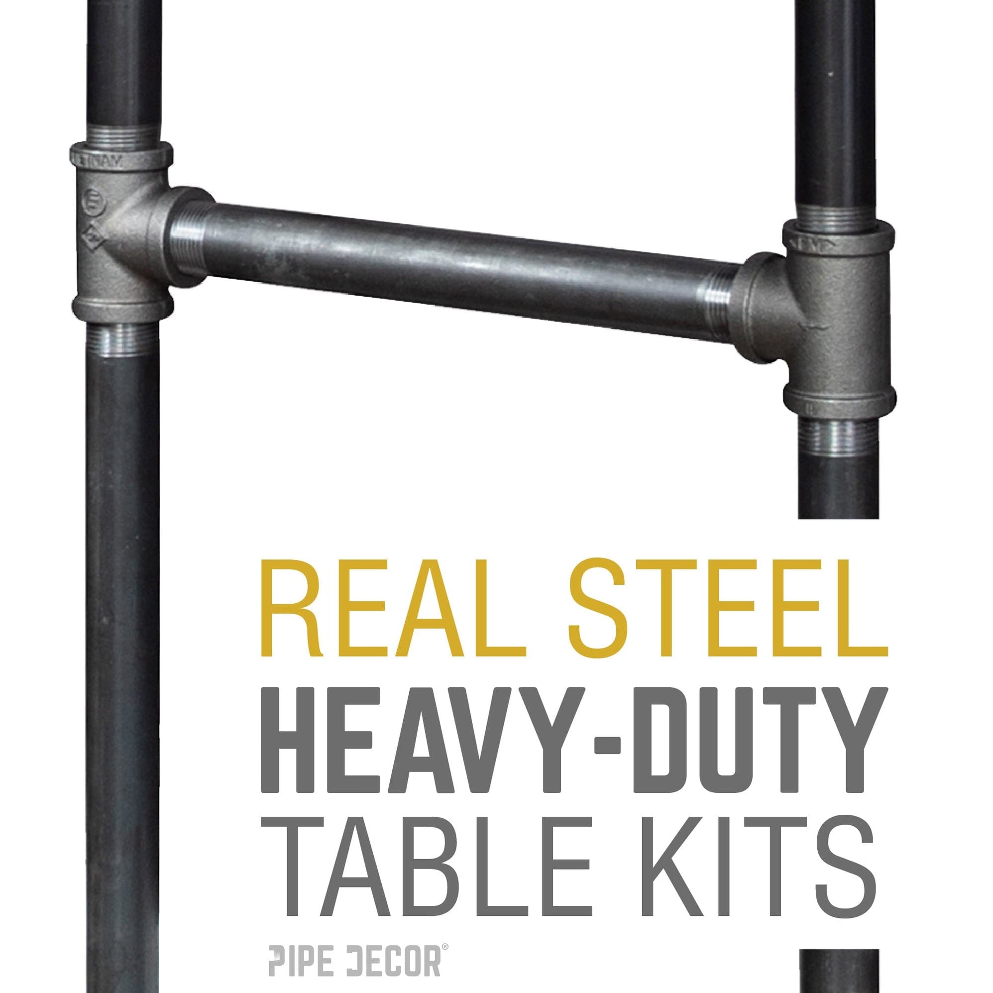 H-Leg Bar Height Pipe Table Legs (Set of 2) — PIPE DECOR