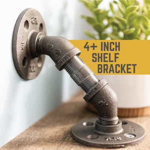 1/2 in. x 2 in. Double Flange Angled Bracket Kit, 4 Pack — PIPE DECOR