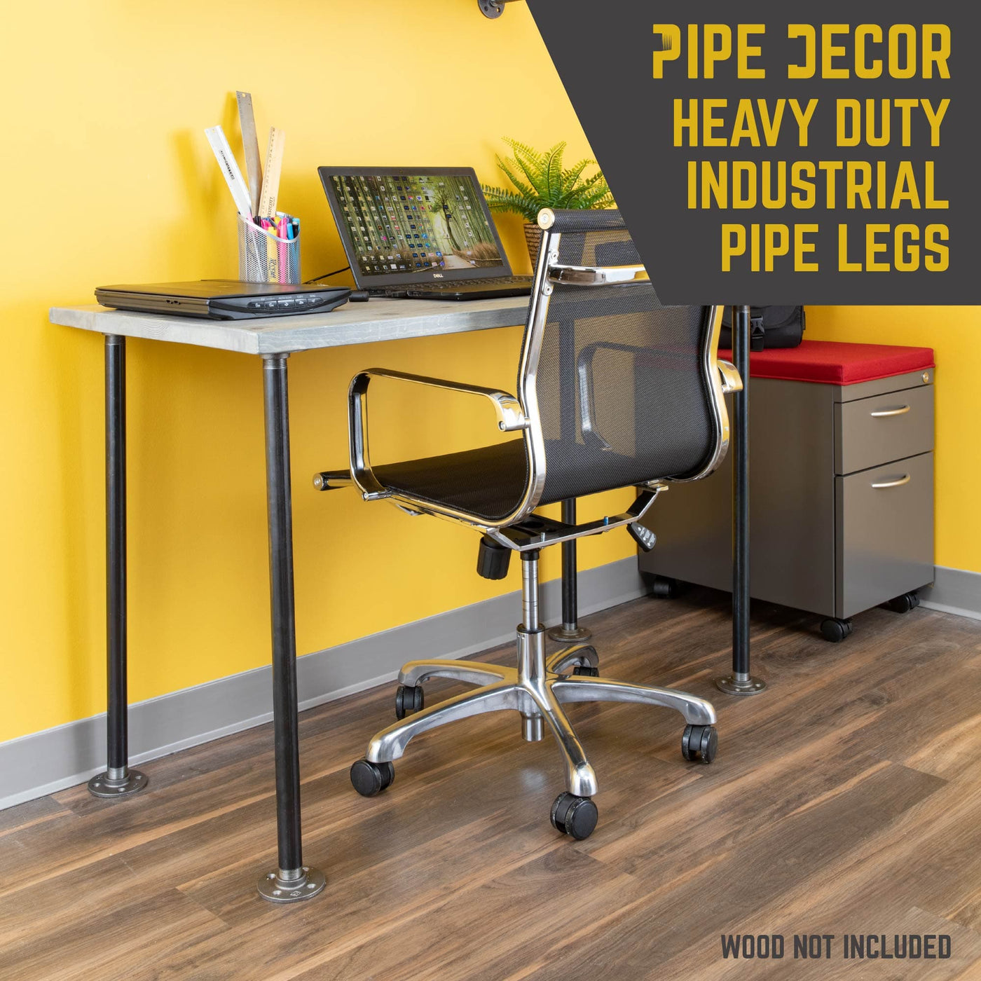 1 in. x 30 in. Round Flange Pipe Table Legs - 4 Pack — PIPE DECOR