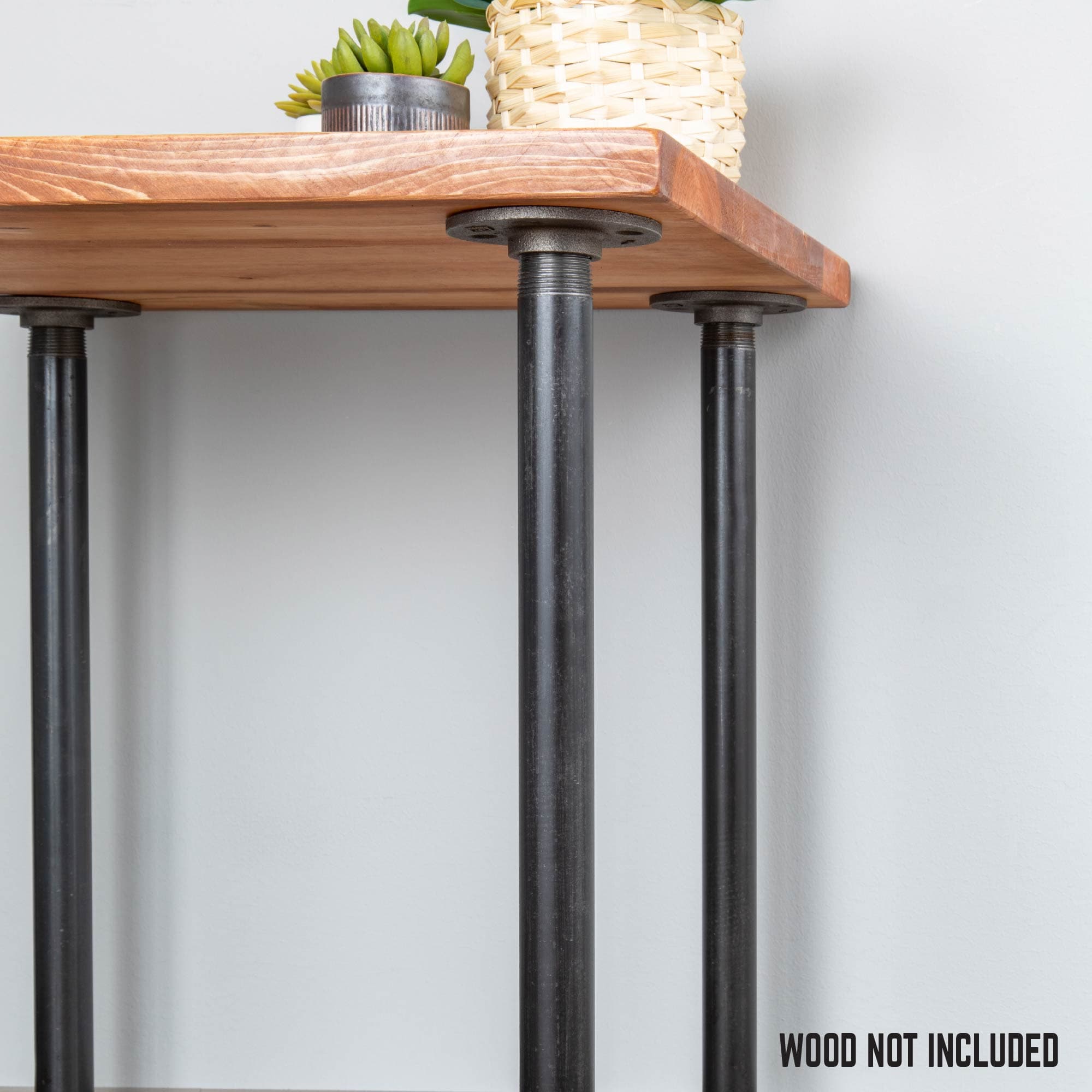1 in. x 24 in. Round Flange Pipe Table Legs - 4 Pack — PIPE DECOR