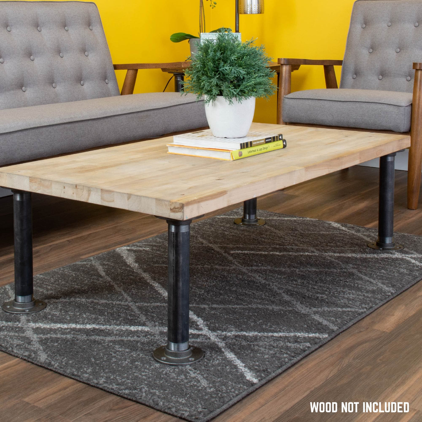2 in. x 12 in. Round Flange Pipe Table Legs - 2 Pack — PIPE DECOR