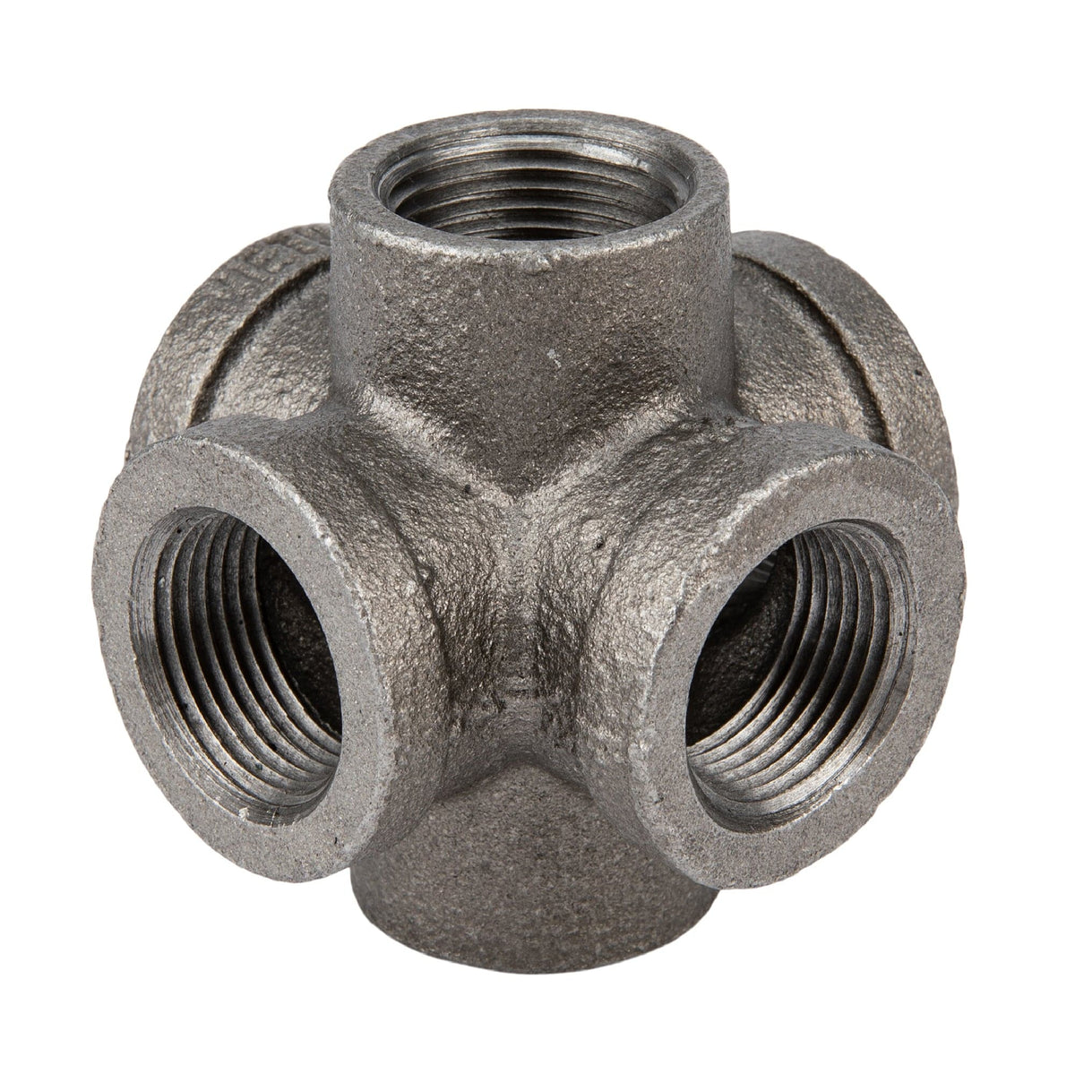 1 in. Black 6-Way Fitting — PIPE DECOR