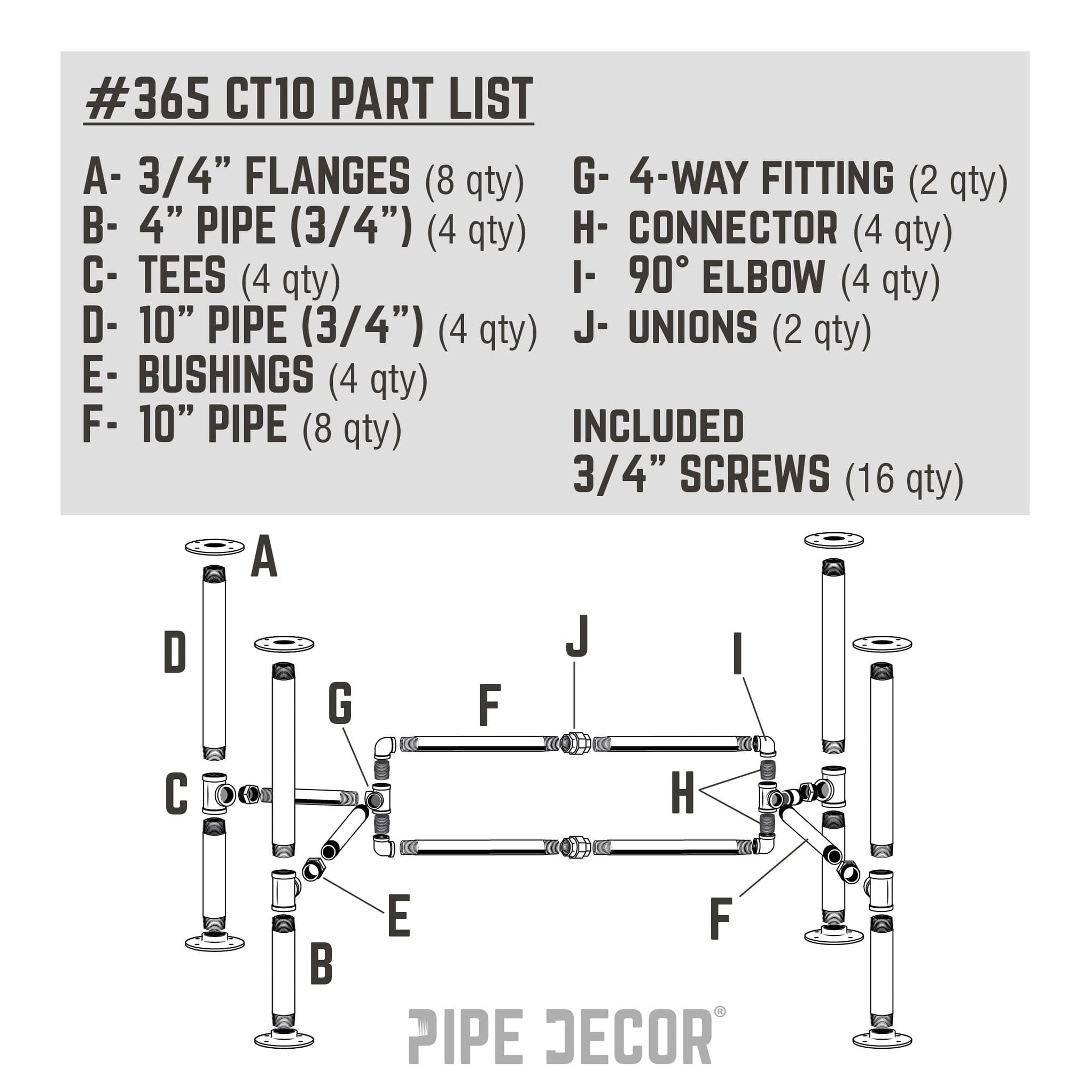Loop Coffee Table | Industrial Steel | PIPE DECOR