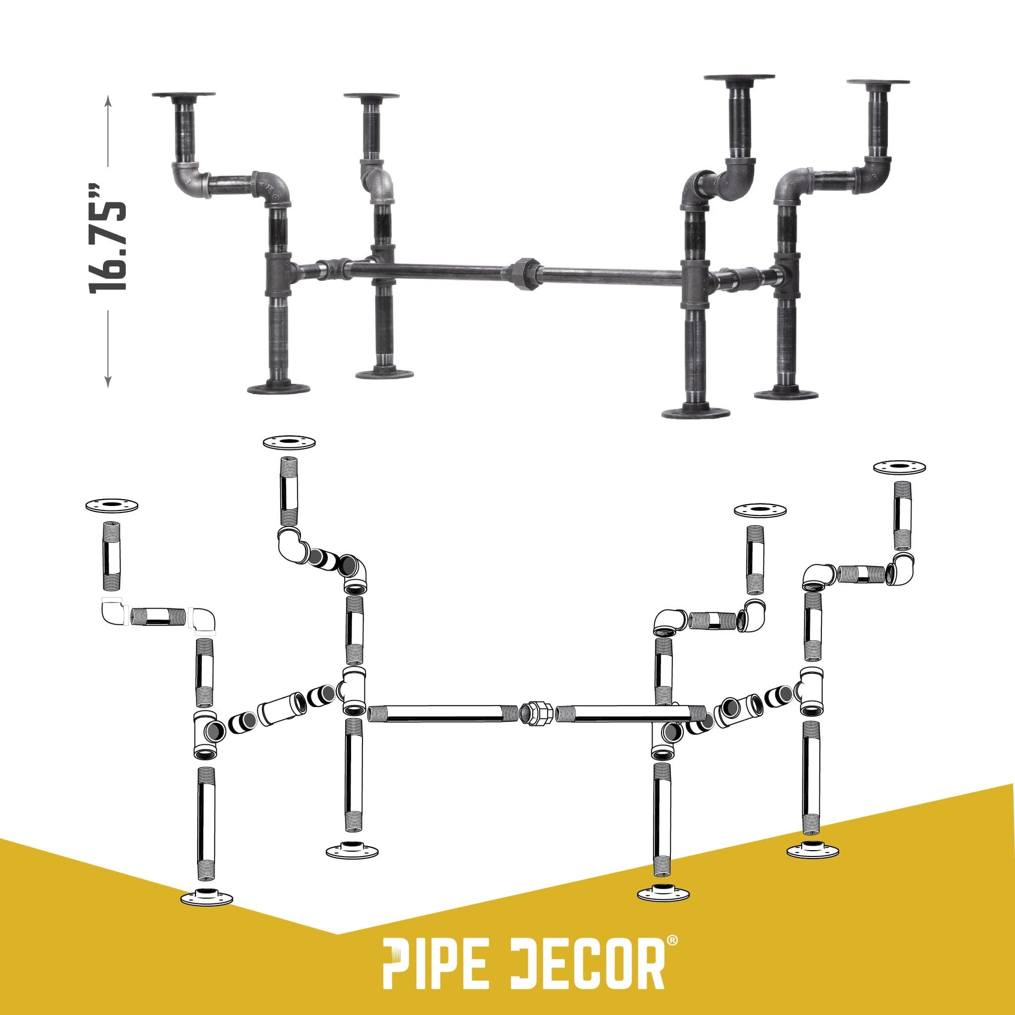 Streetlights Coffee Table | Industrial Steel | PIPE DECOR