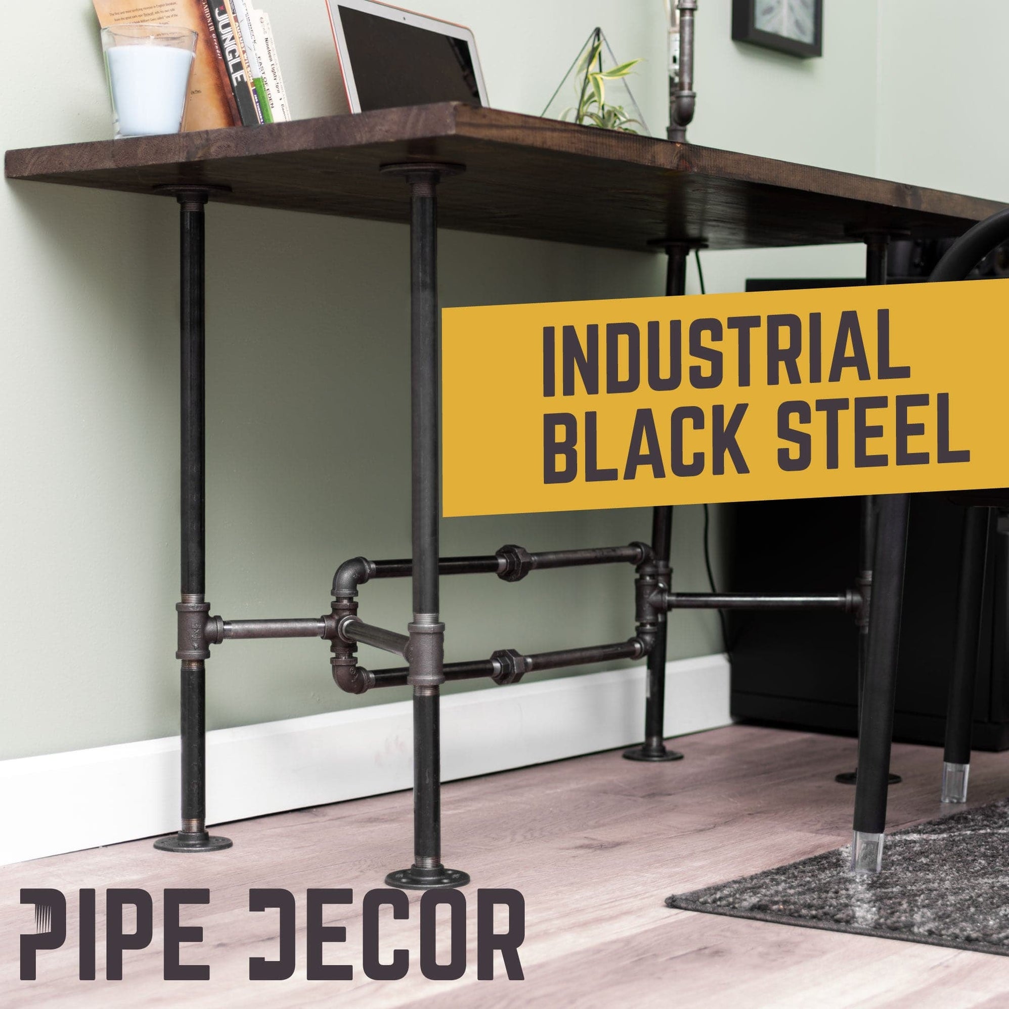 O Design Desk | Industrial Steel Pipe Desks | PIPE DECOR