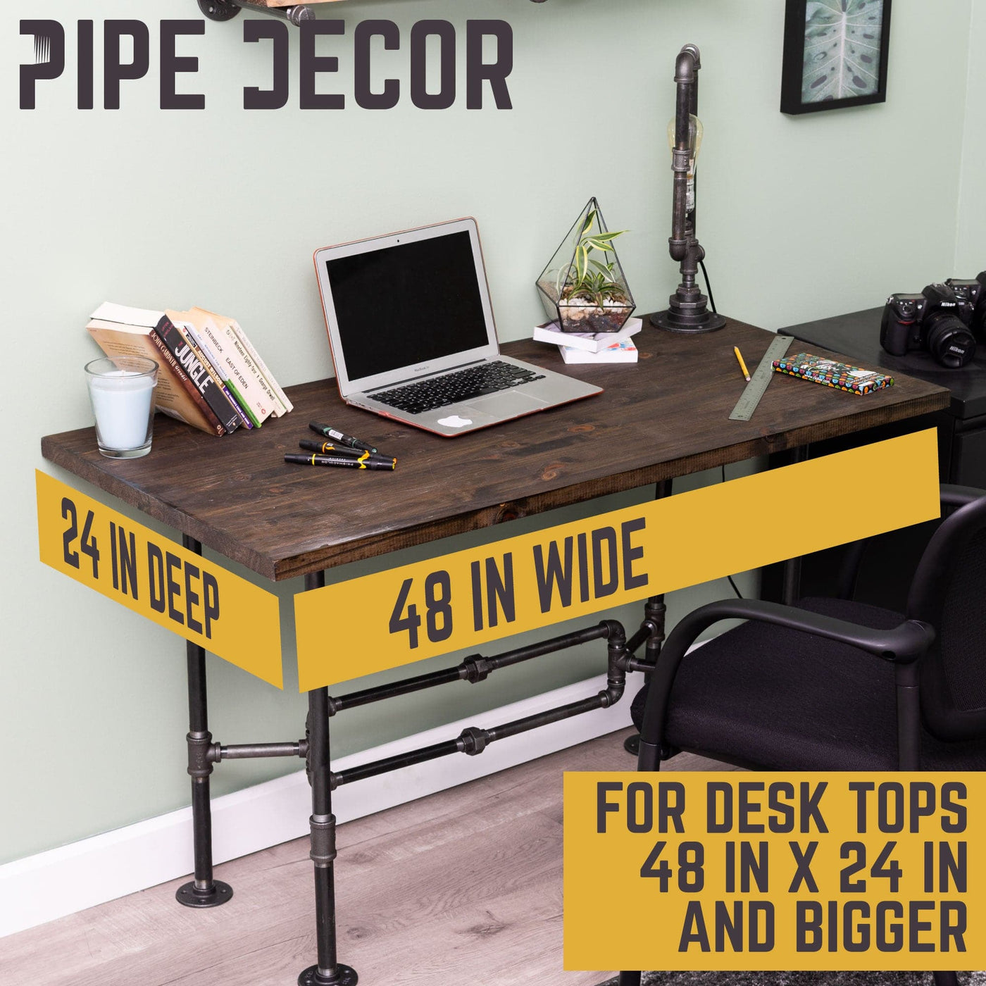 O Design Desk | Industrial Steel Pipe Desks | PIPE DECOR