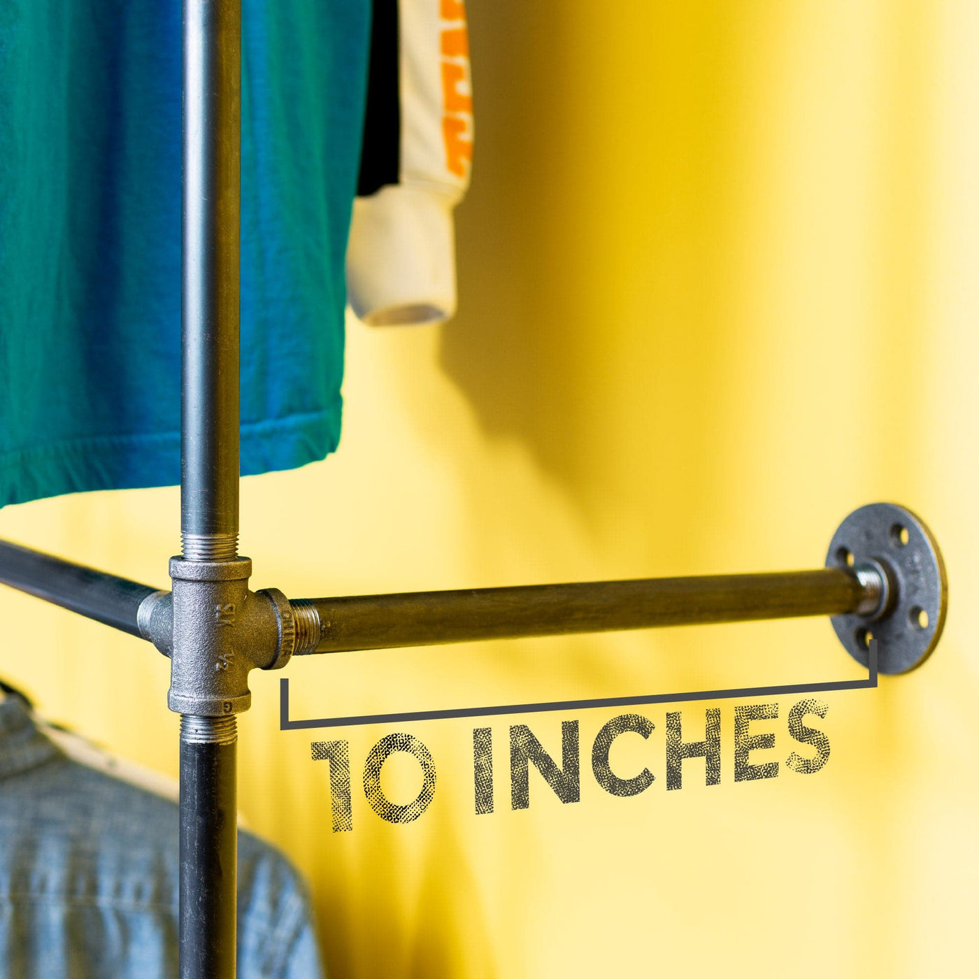 Wall Mounted Double Hung Clothing Rack — PIPE DECOR