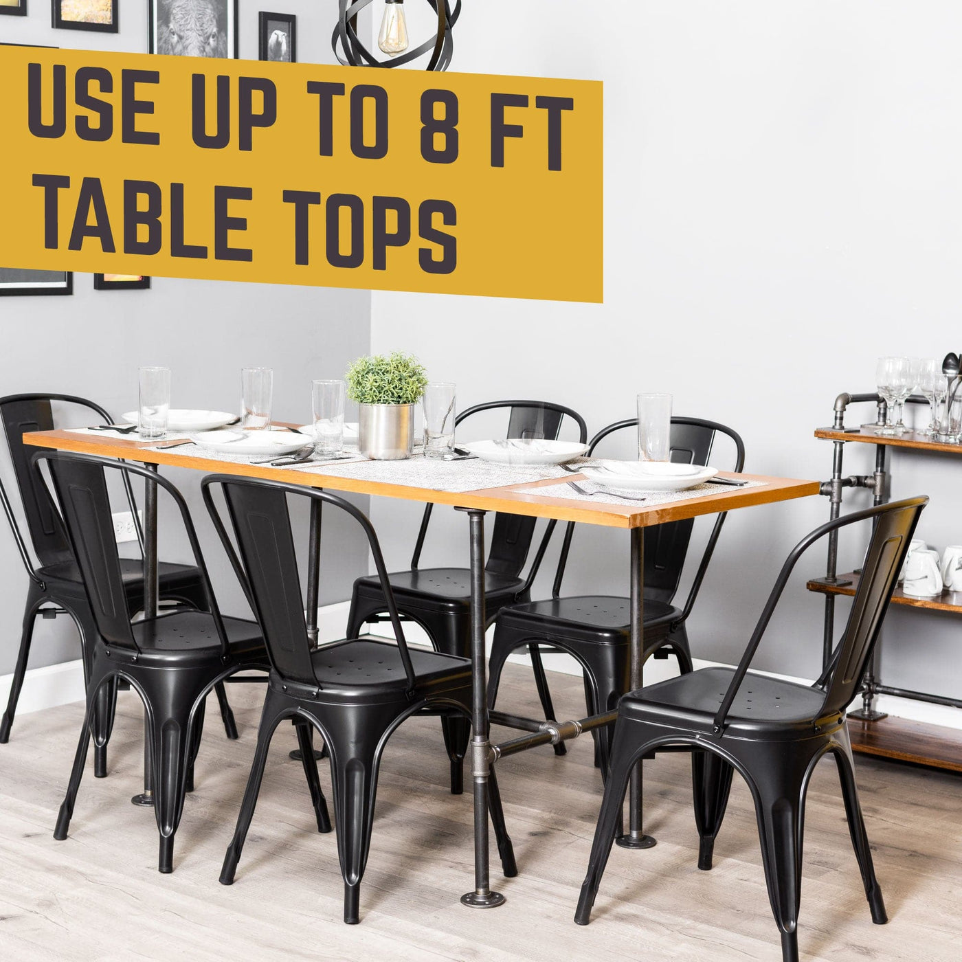 Poker Kitchen Table | Industrial Steel | PIPE DECOR