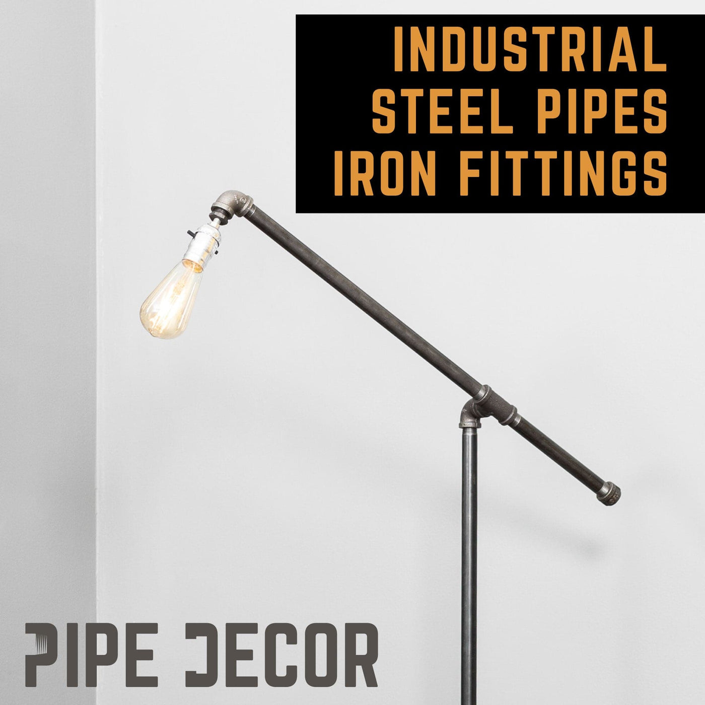 Telescope Floor Lamp | Industrial Steel | PIPE DECOR