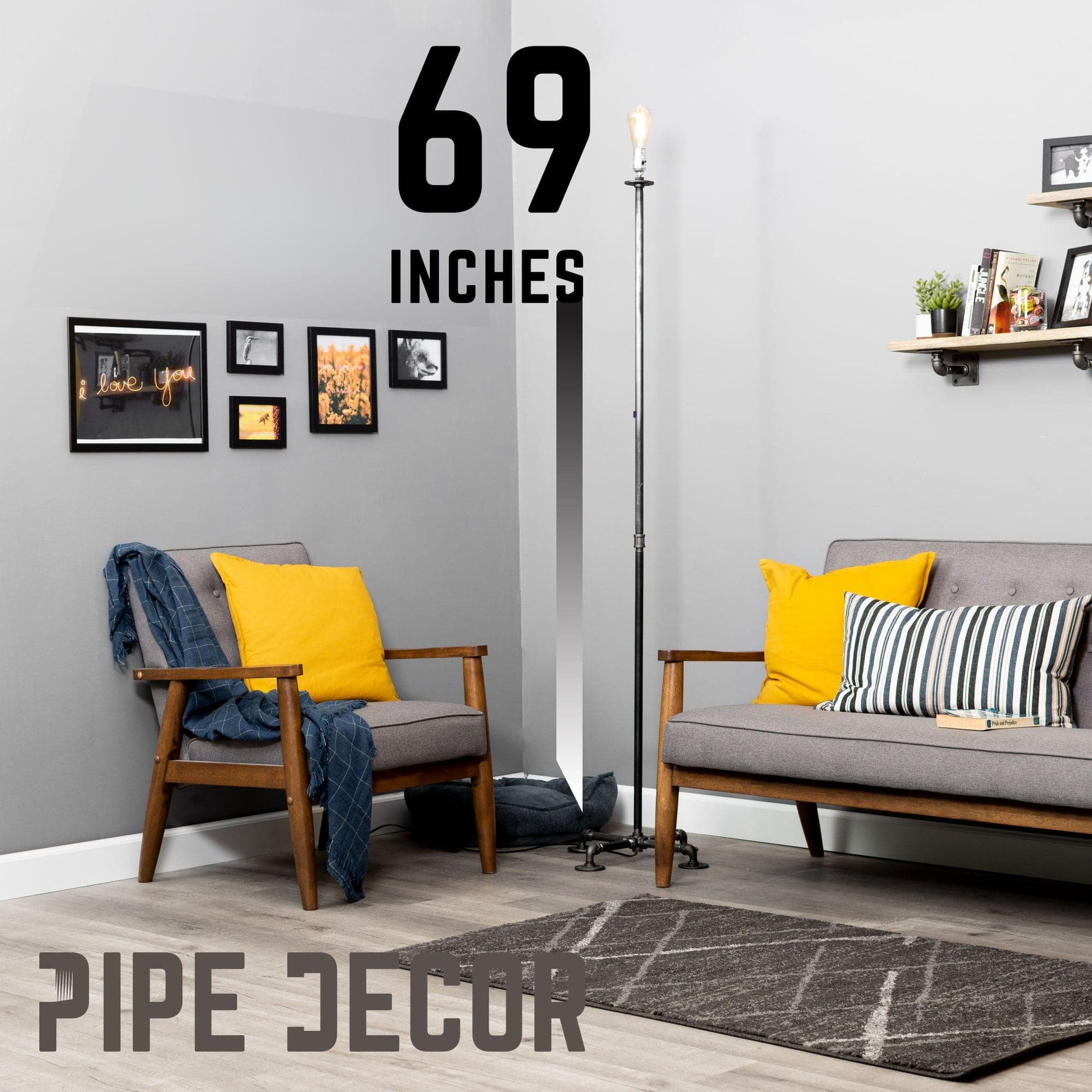 Torch Floor Lamp | Industrial Steel | PIPE DECOR