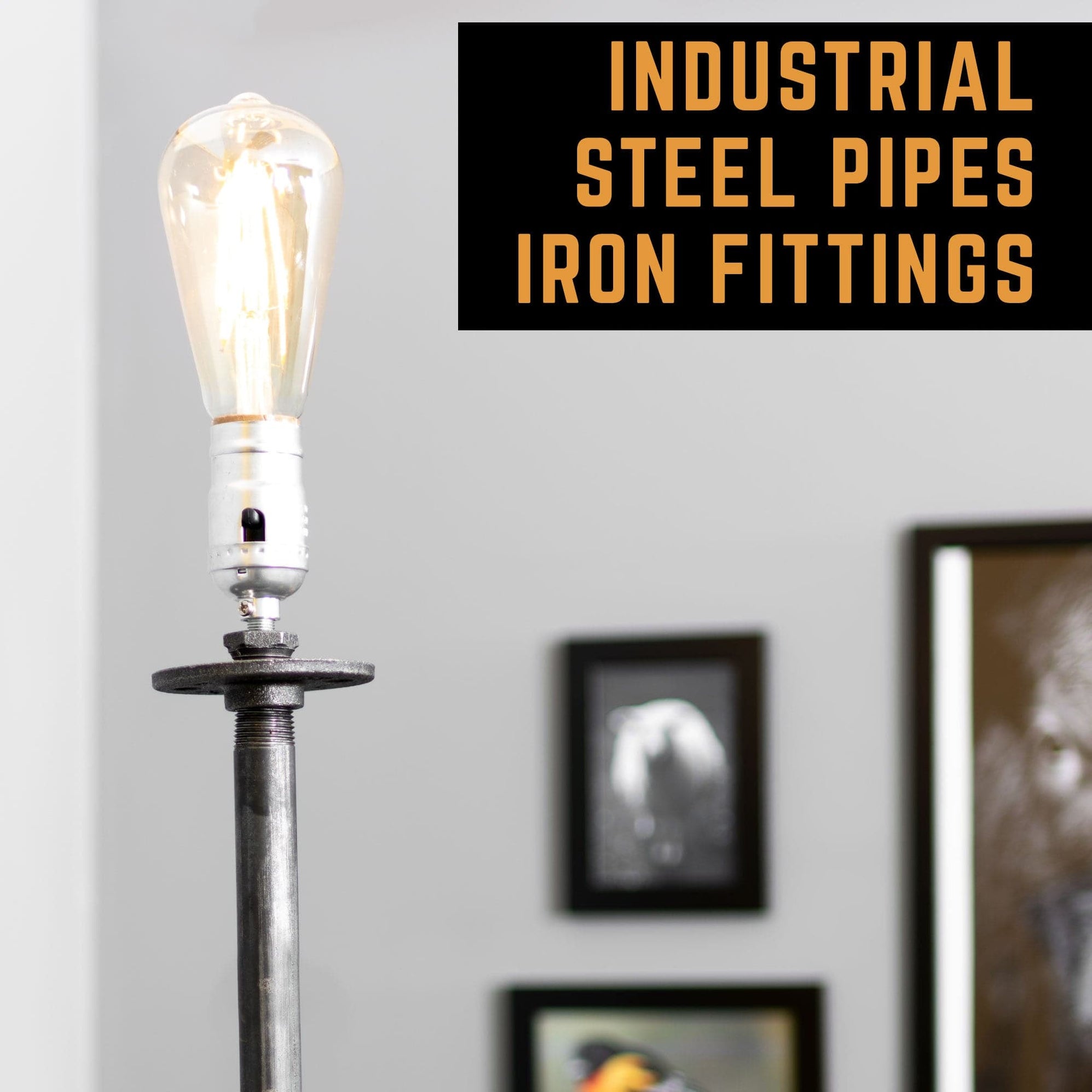 Torch Floor Lamp | Industrial Steel | PIPE DECOR