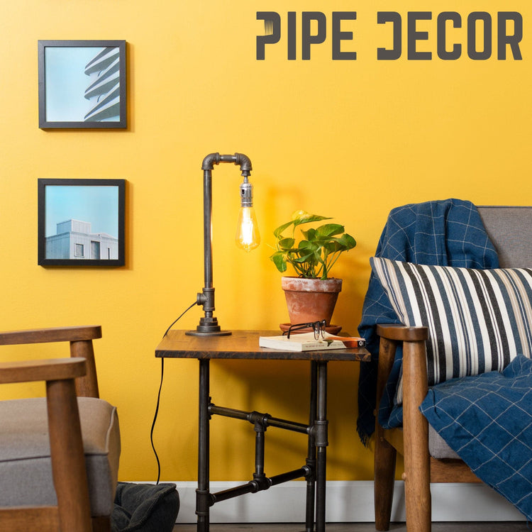 Industrial pipe desks lamps coat racks table legs pipe decor furniture ...