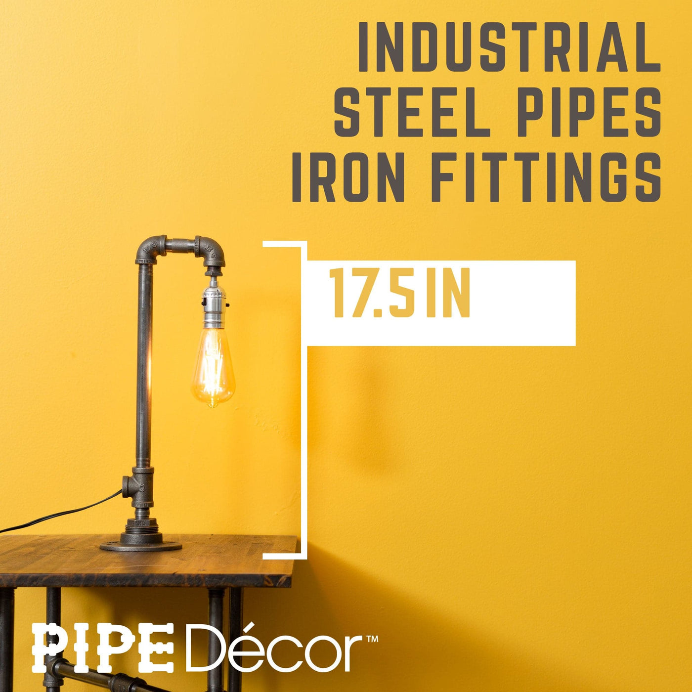 Reader Table Lamp - PIPE DECOR | Flange Base Pipe Lamp Kit