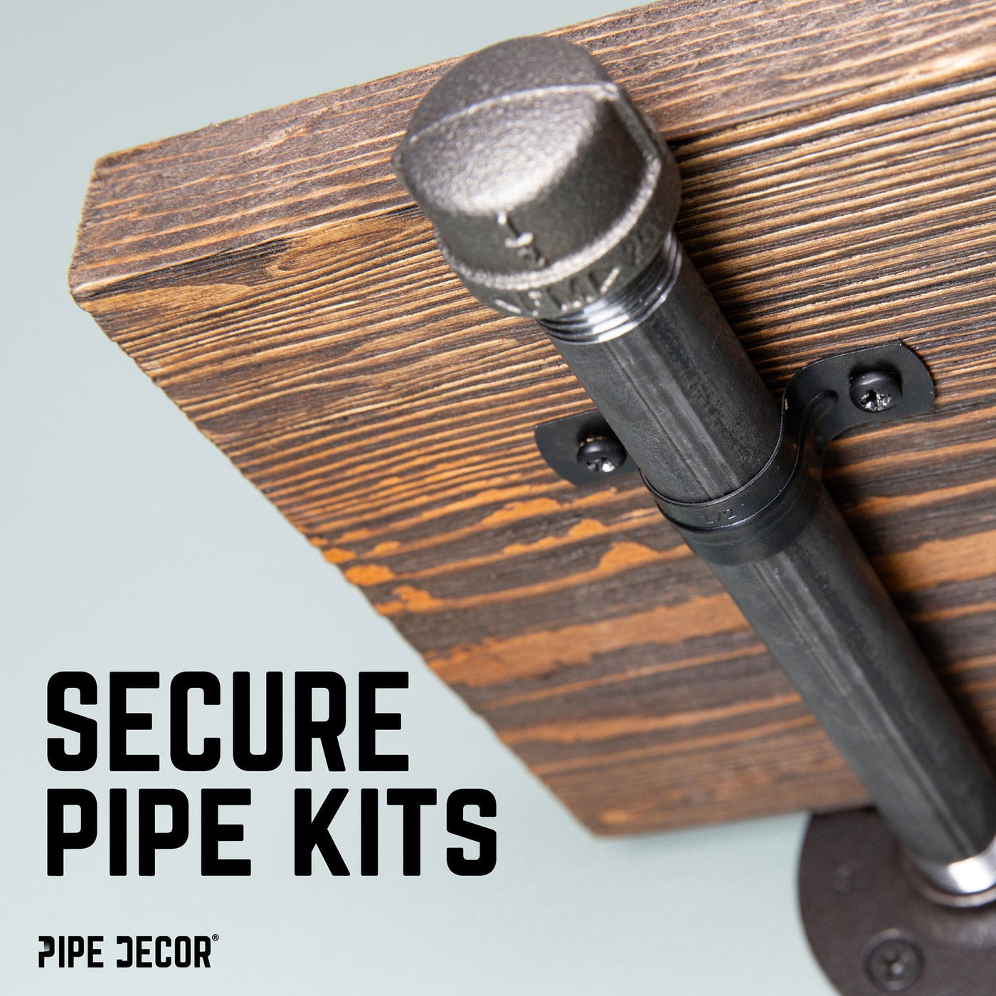 Black Steel U-shaped Pipe Straps for ½” Pipe — PIPE DECOR