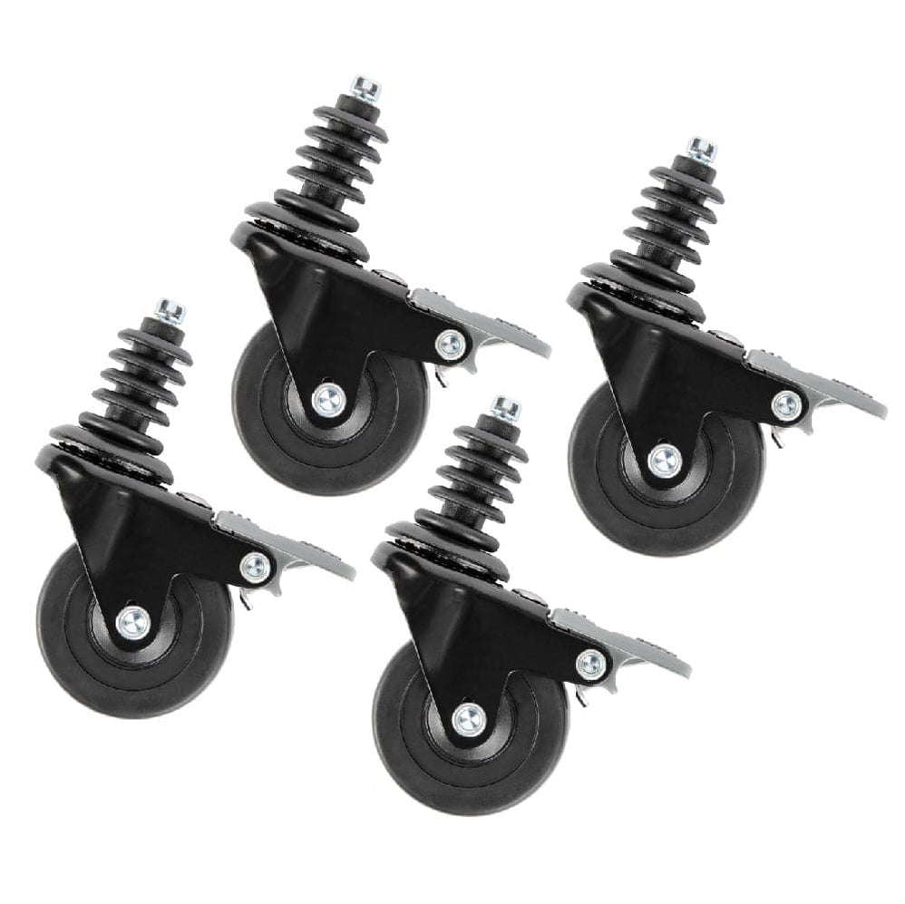 Swivel Caster Wheels for 1” Pipe with Locking Mechanism (4-Pack) — PIPE ...