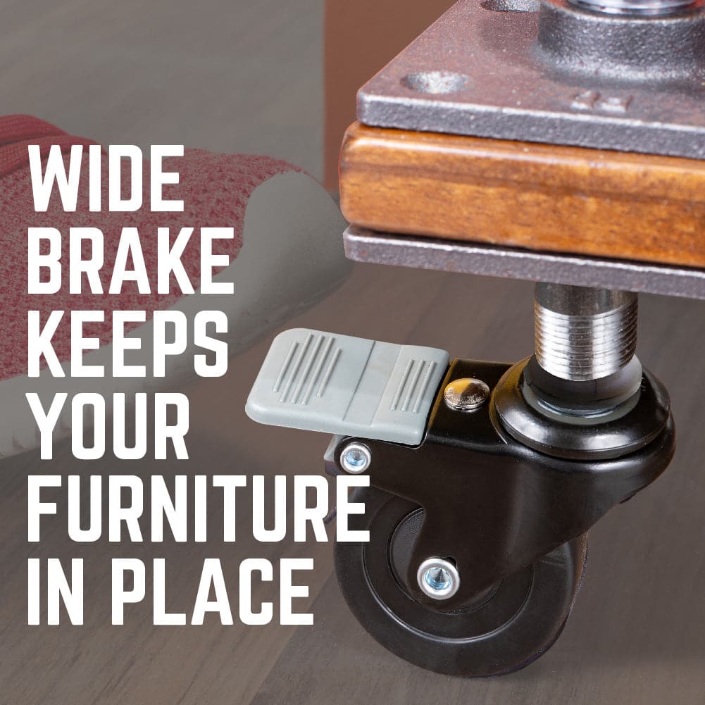 Swivel Caster Wheels for ¾" Pipe (4-Pack) — PIPE DECOR