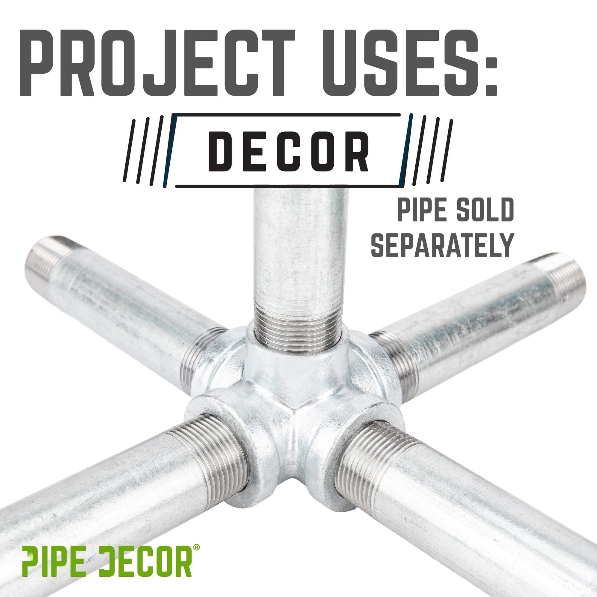 1/2 in. Galvanized 5-Way Fitting — PIPE DECOR