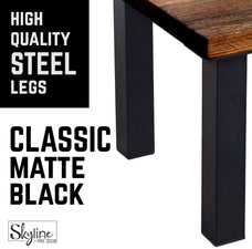 12 in. Skyline Matte Black Square Metal High-Rise Coffee Table Legs ...