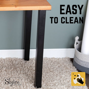 28 in. Skyline Matte Black Square Metal High-Rise Dining or Desk Table ...