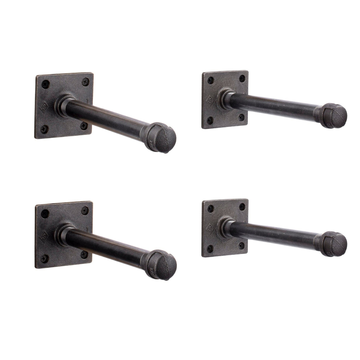 1/2 in. x 8 in. Square Flange Shelf Bracket Kit, 4 Pack — PIPE DECOR