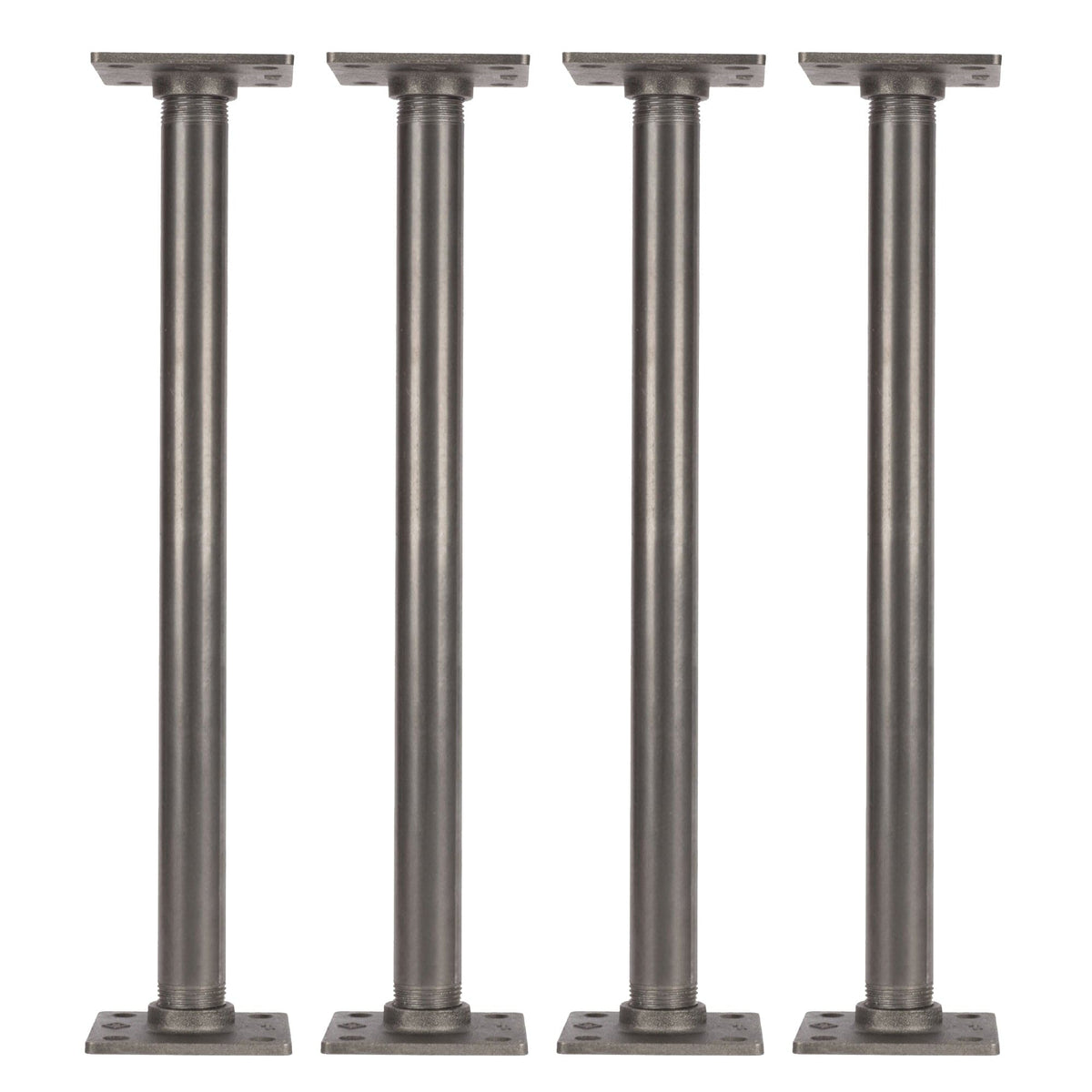 1 in. x 18 in. Square Flange Pipe Table Legs - 4 Pack — PIPE DECOR