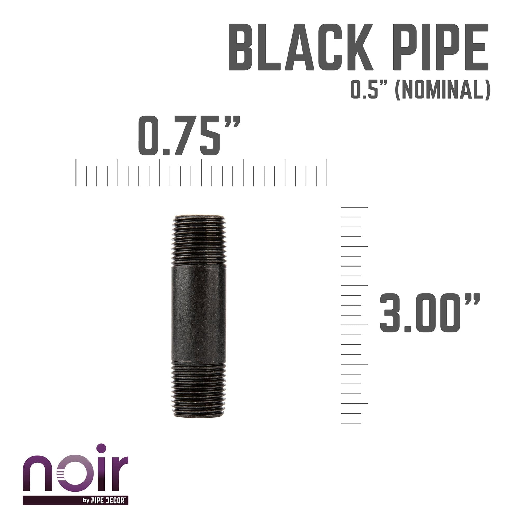 NOIR PREFINISHED MATTE BLACK PIPE — PIPE DECOR