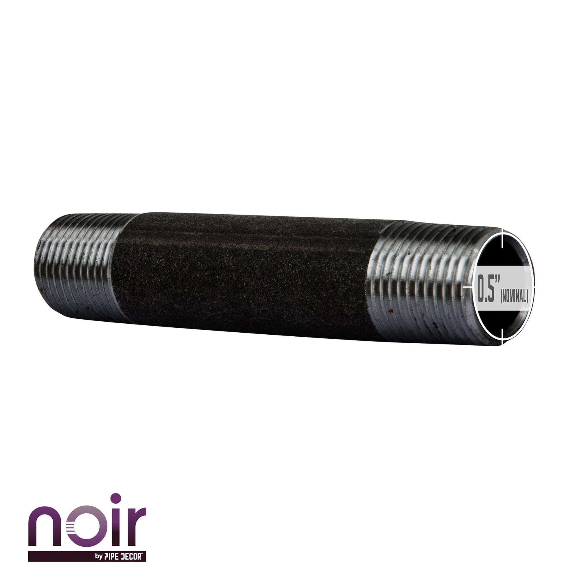 1/2 in. x 4 in. Prefinished Matte Black Pipe — PIPE DECOR