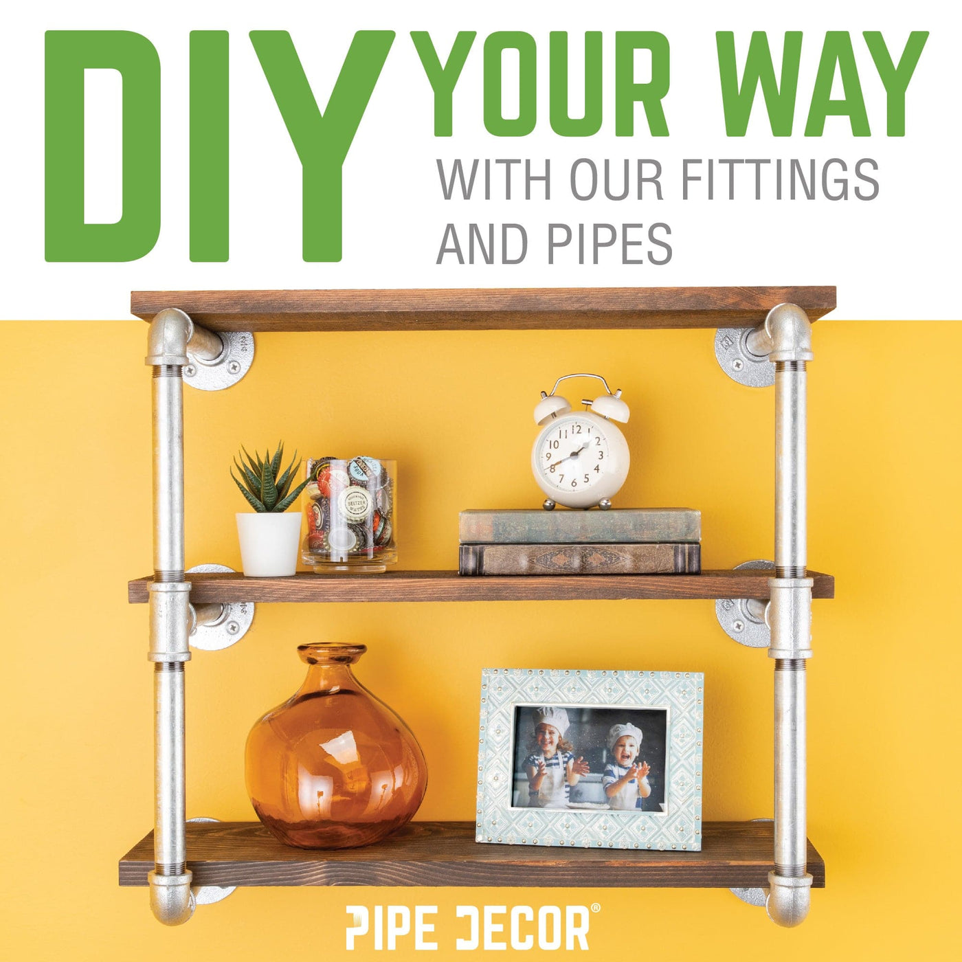 1/2 in. x 36 in. Galvanized Steel Pipe — PIPE DECOR